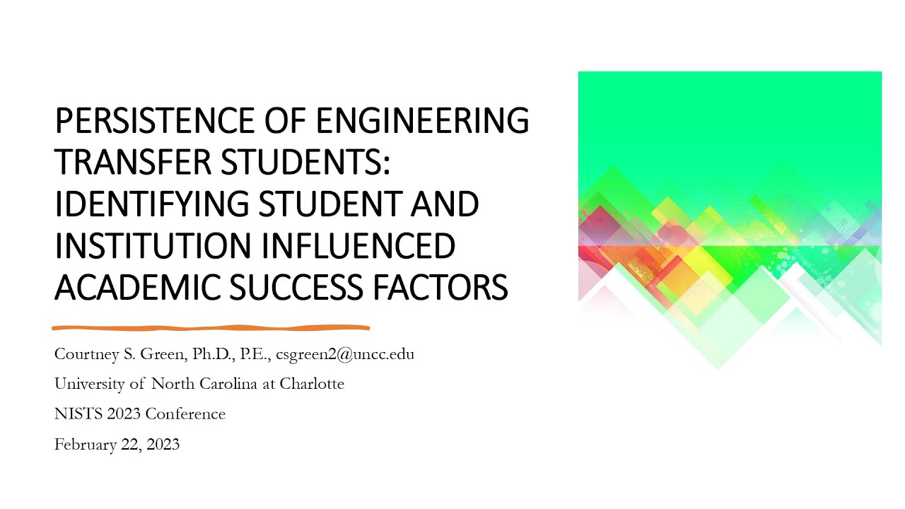 2878 - Persistence of Engineering Transfer Students: Identifying ...