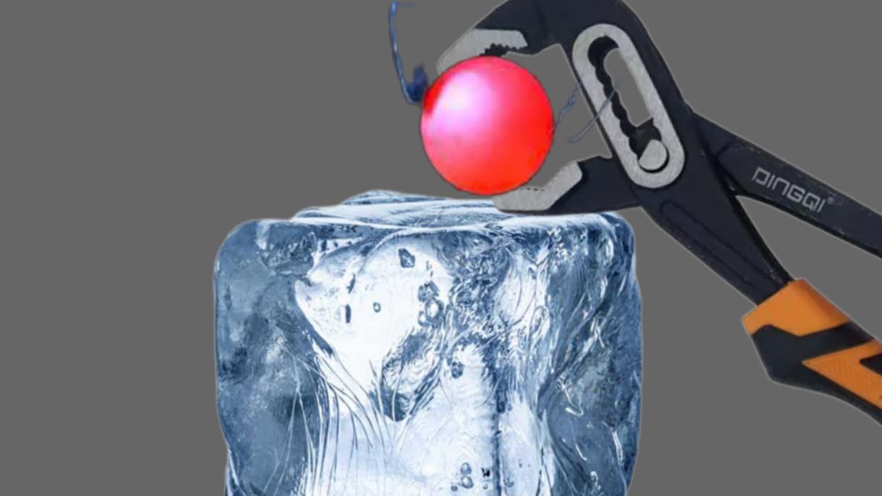 1000 degree heated ball on ice - YouTube