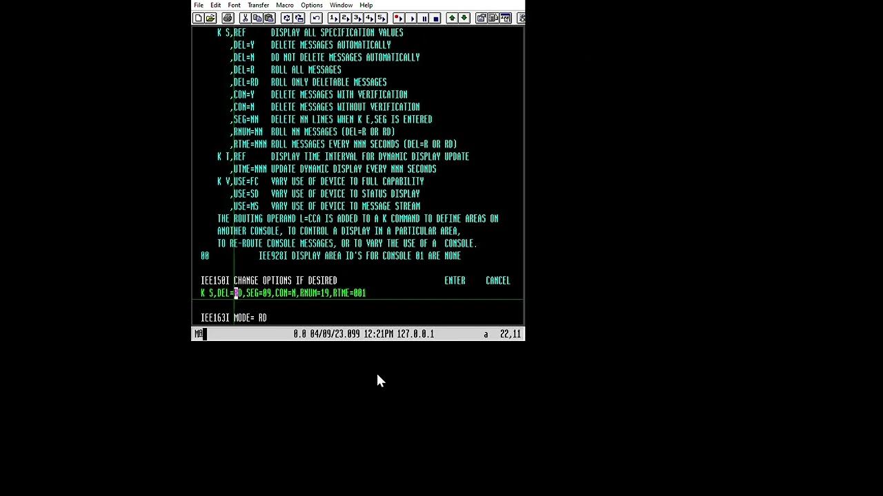 MVS 3.8 Console commands - YouTube