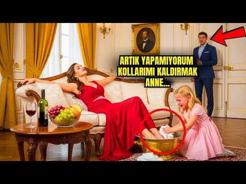 Küçük kız üvey annesinin ayaklarını ağlayarak yıkıyordu – ta ki zengin babası bağırana kadar...