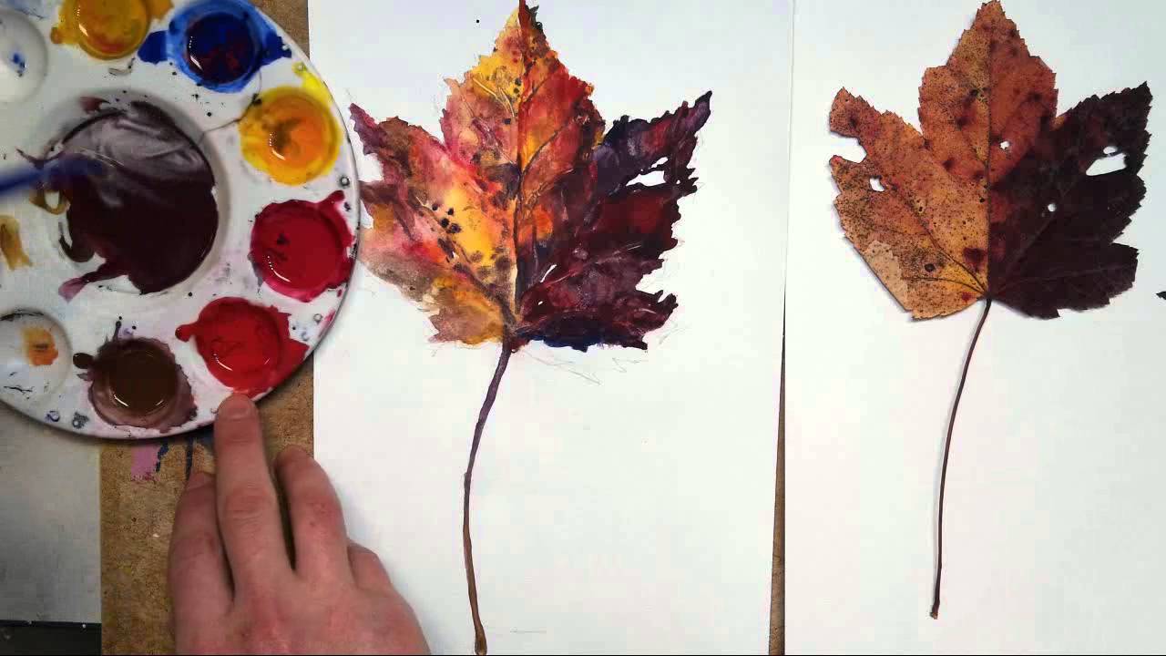 3 Watercolor Leaf Creating Shadow - YouTube