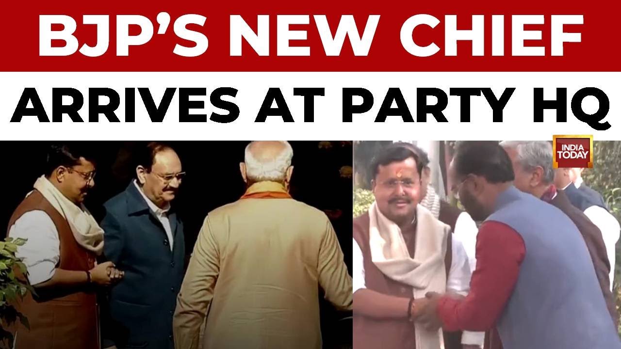 New BJP Chief, Nitin Nabin Arrives At Party Headquarters | BJP Gets ...