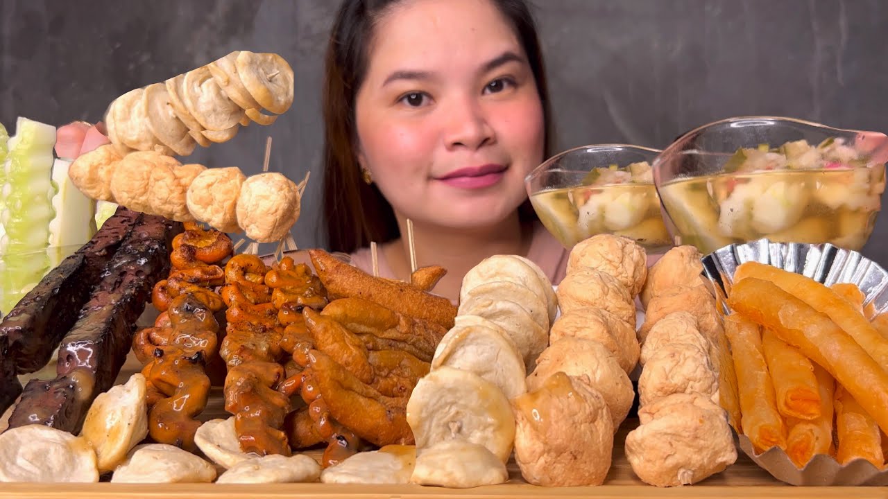 FILIPINO STREETFOOD MUKBANG FISHBALL, BETAMAX, ISAW, KIKIAM, CHEESE ...