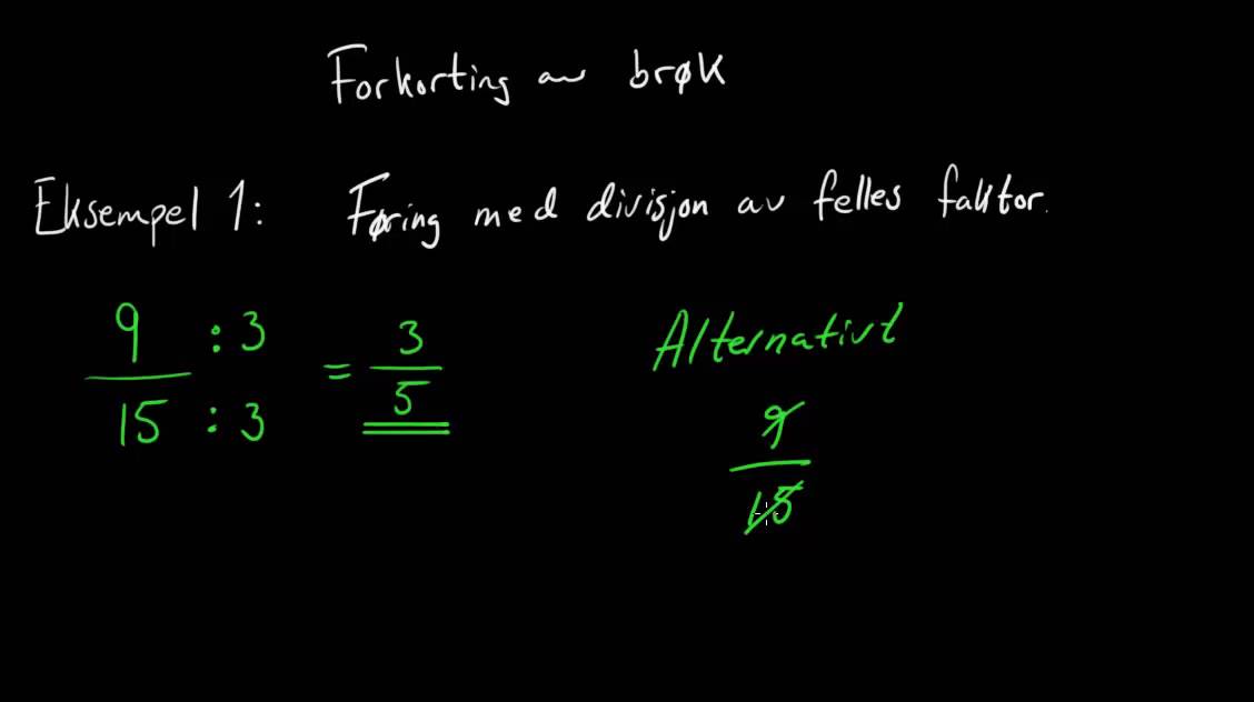 α00121. Utviding og forkorting av brøk - YouTube