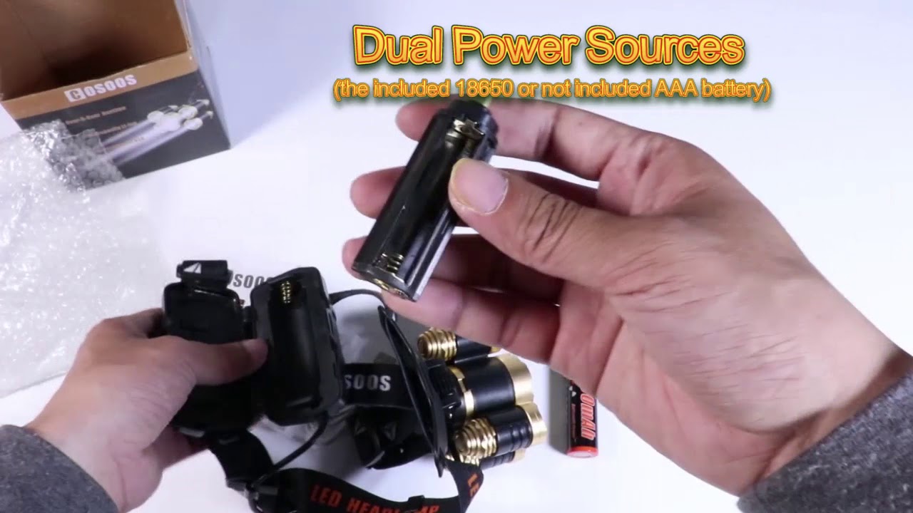 Cosoos headlamp - YouTube