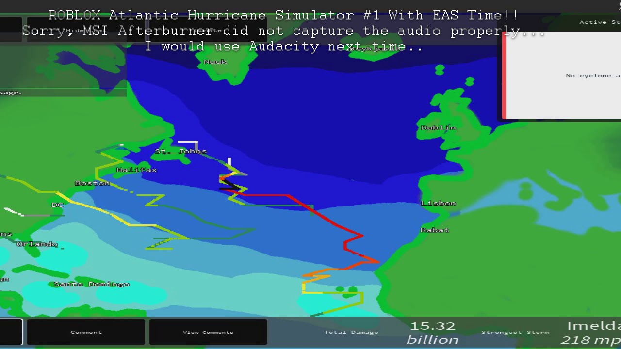 ROBLOX Atlantic Hurricane Simulation #1 With EAS Time!! - YouTube