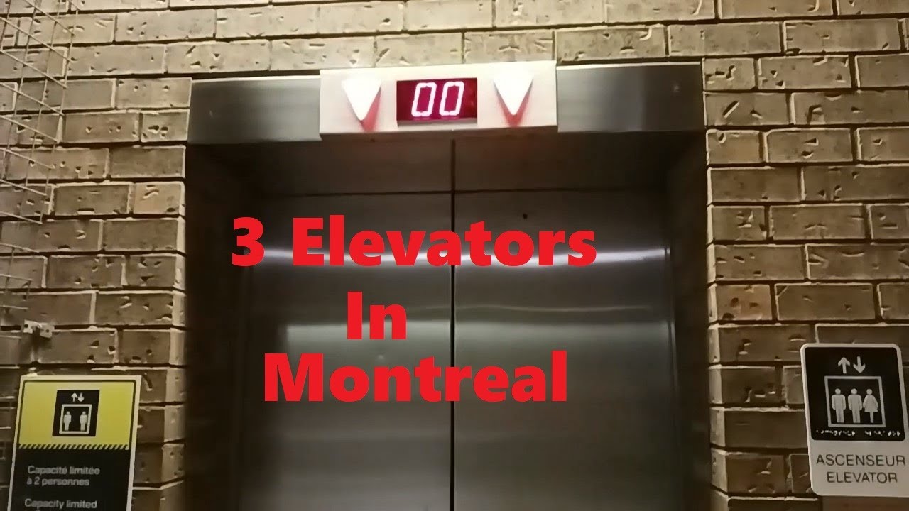 SHORT RIDES ON 3 DIFFERENT ELEVATORS IN MONTREAL - YouTube