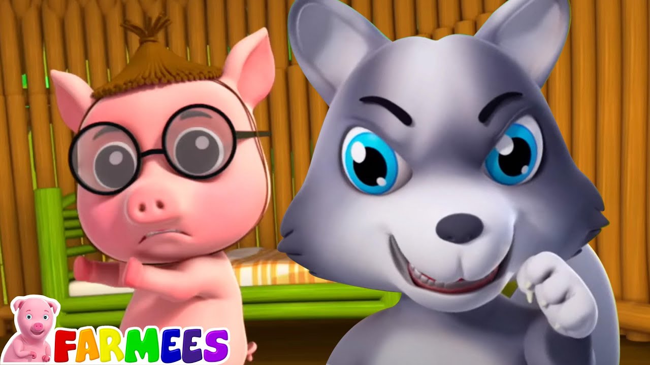 Three Little Pigs, Animal Cartoon Video and Story for Kids - YouTube