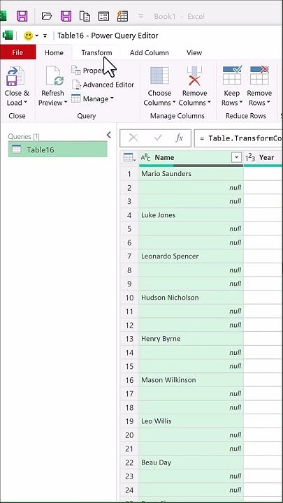 Fill Blank Cell With Power Query In Excel Excel Tips And Tricks Shorts Youtube 