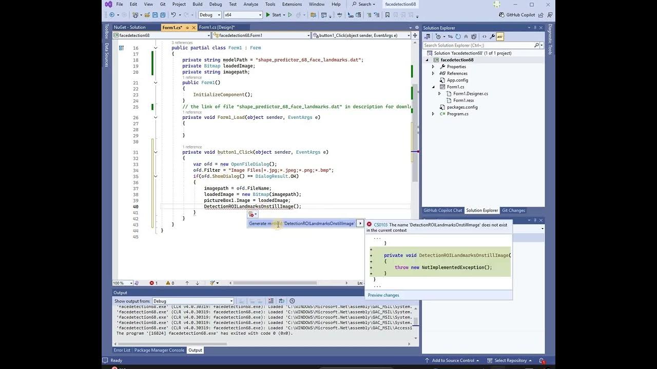 Face Detection + 68 Landmarks in C# | OpenCvSharp & DlibDotNet Tutorial ...