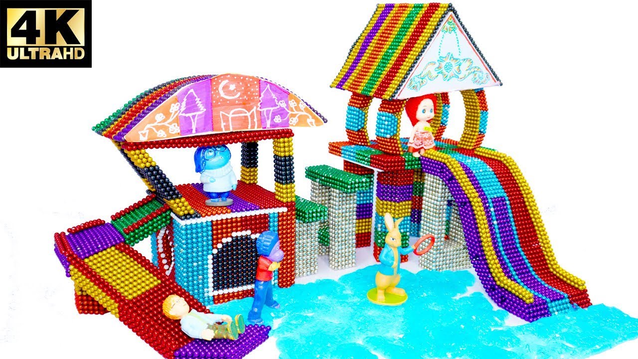 DIY How To Build Mini Water Slide Swimming Pool From Magnetic Balls ...