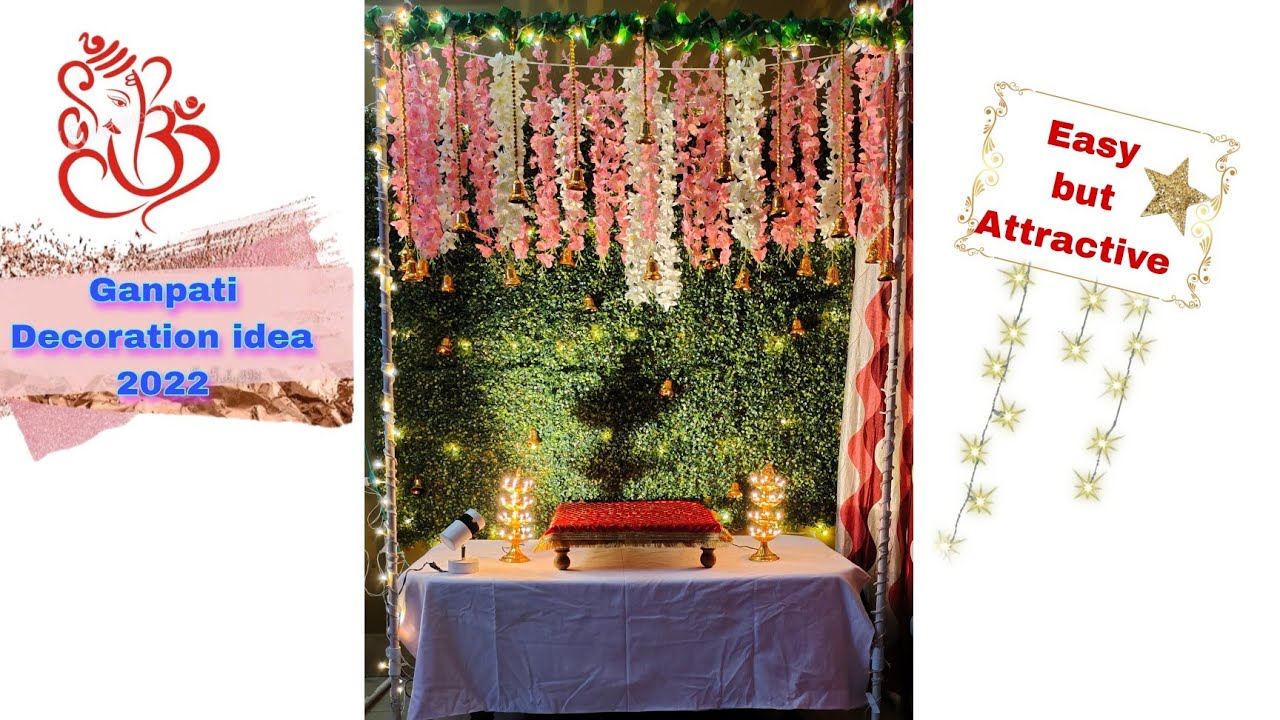 Easy Ganpati Decoration idea 2022 | My decoration done for GaneshUtsav ...