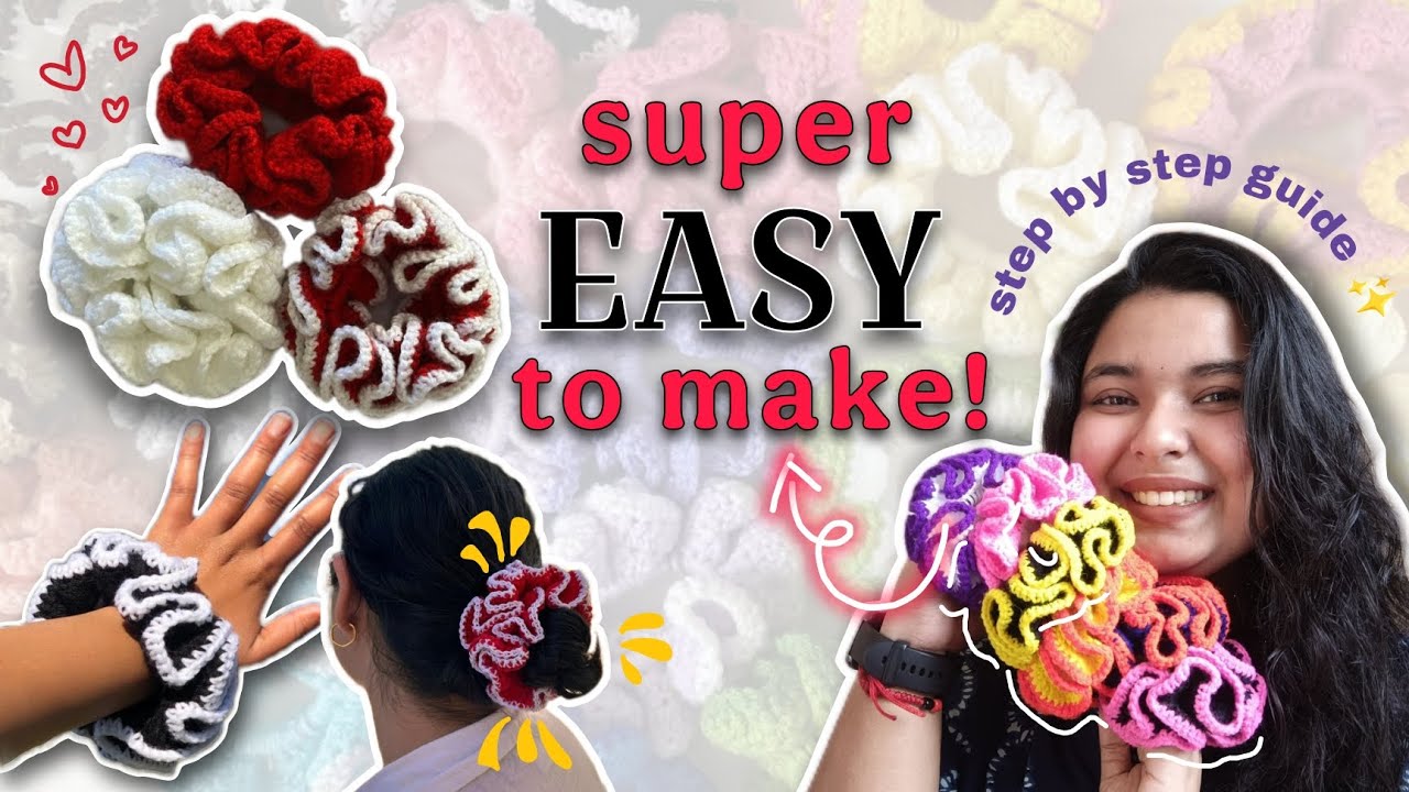 DIY Crochet Scrunchie Tutorial: Quick & Easy Step-by-Step Guide! 🧶 ️ ...