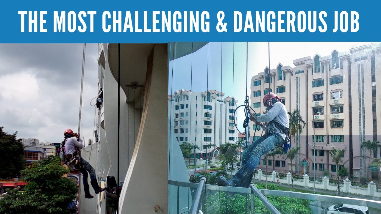 DANGEROUS JOB | WINDOW GLASS CLEANER | GLASS CLEANING IN GEYLANG ...