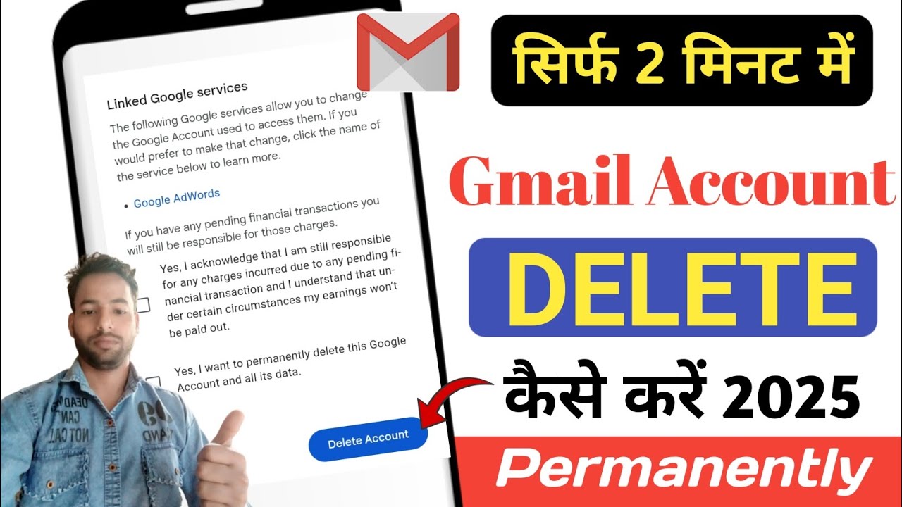 How to Delete Gmail Account Permanently 2025 | Gmail account delete kaise kare permanently - YouTube