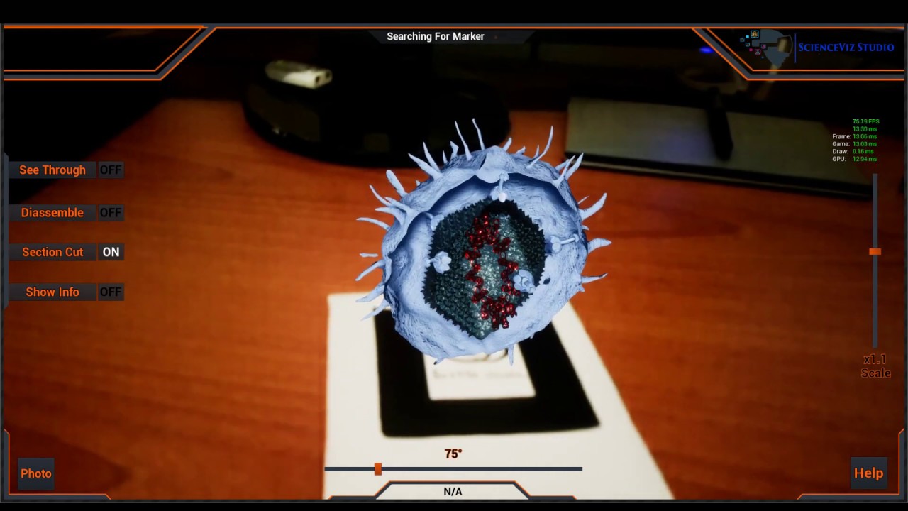 UE4 Augmented Reality in Biology - Virus 3D model - YouTube
