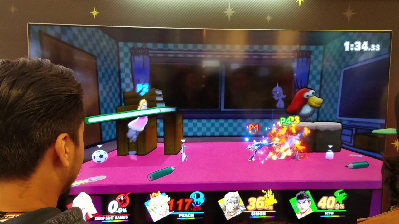 Zero Suit Samus vs Peach vs Simon vs Ryu - YouTube