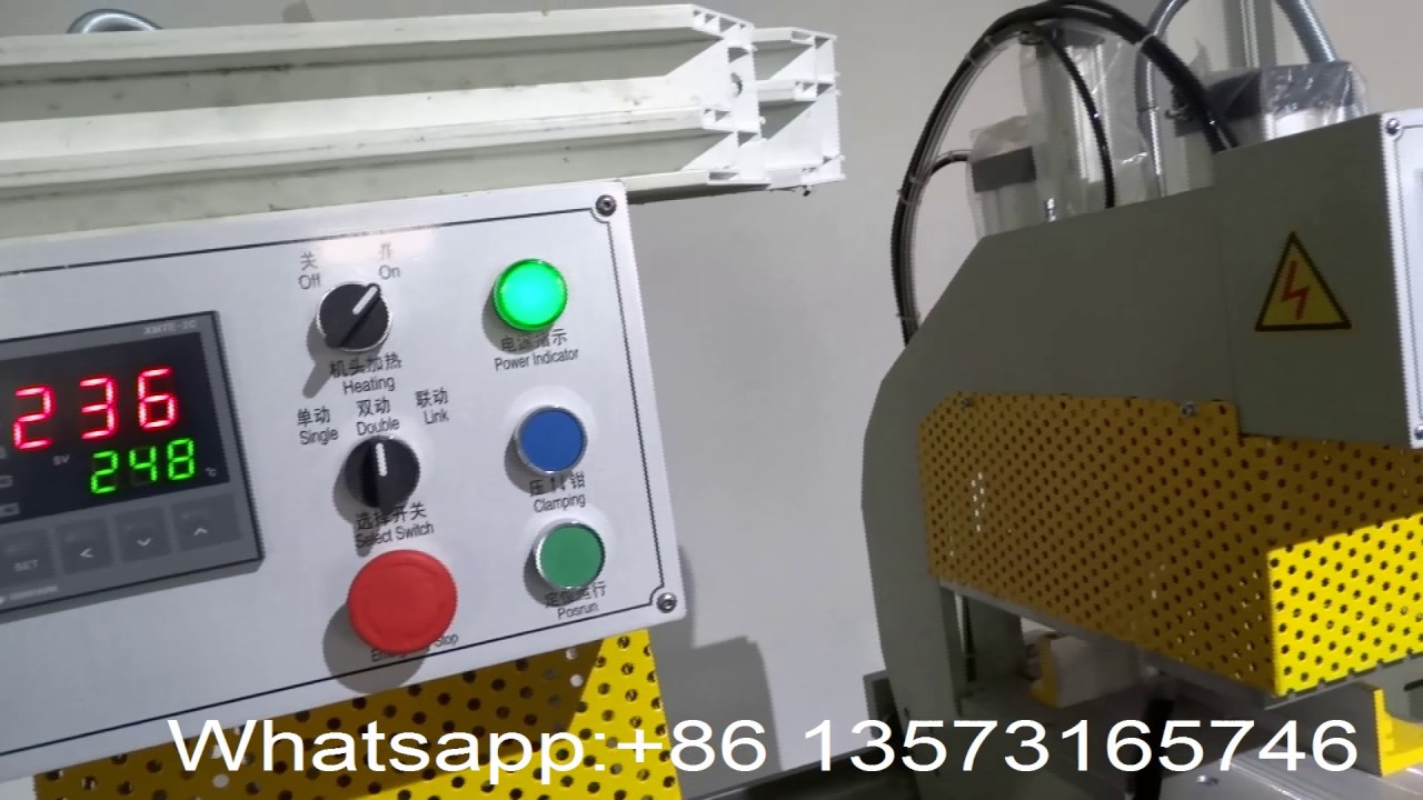 Upvc Profile WIndows Welding Machine Operation video - YouTube
