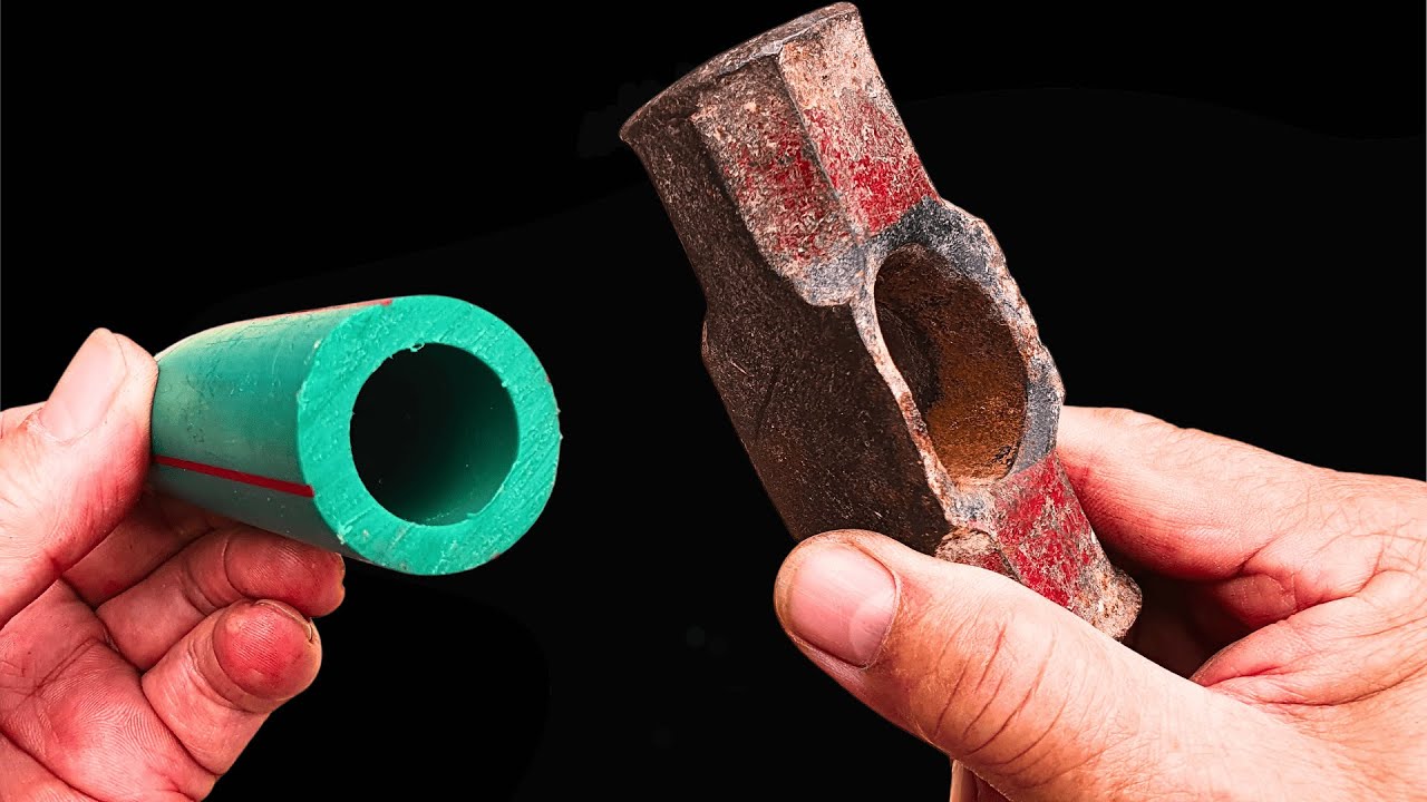 Don't throw away your pvc pipe, how to make a hammer handle - YouTube