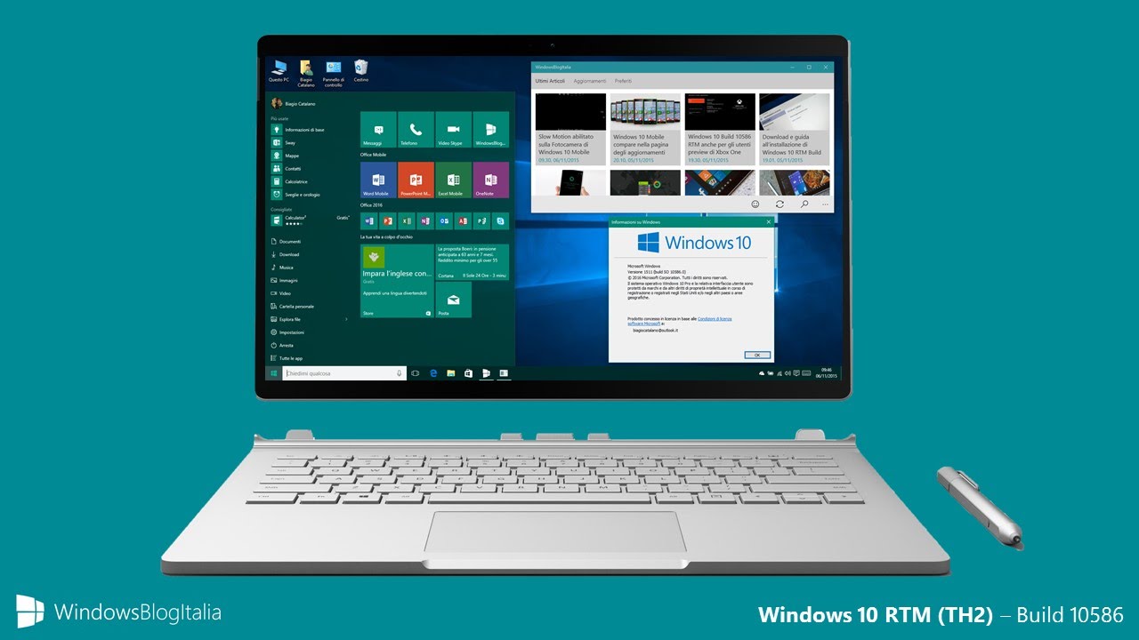 Video tour completo di Windows 10 RTM (TH2) Build 10586 - YouTube