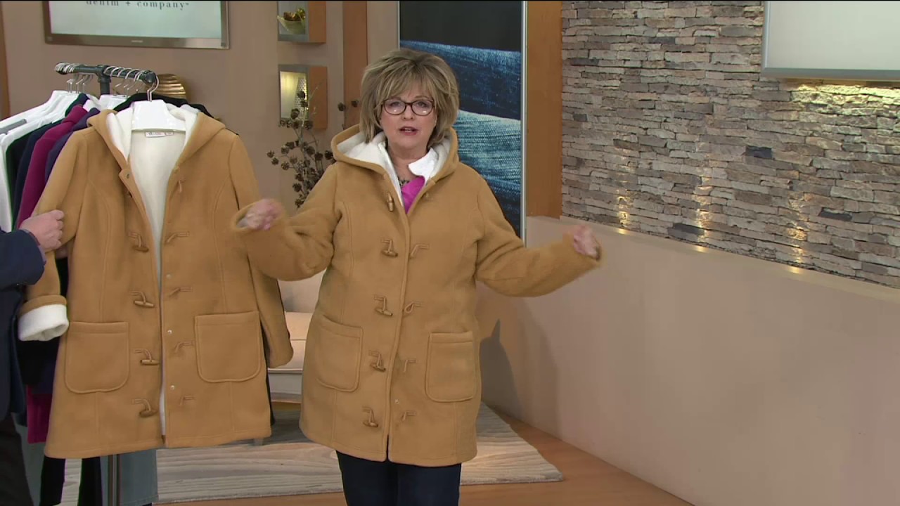 Denim & Co. Long Sleeve Toggle Jacket with Hood on QVC - YouTube