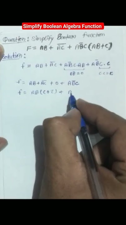 Simplify Boolean Algebra Function - YouTube