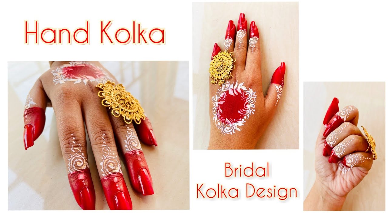 Hand Kolka Design/Bridal Hand kolka Design/Alta design with febric ...