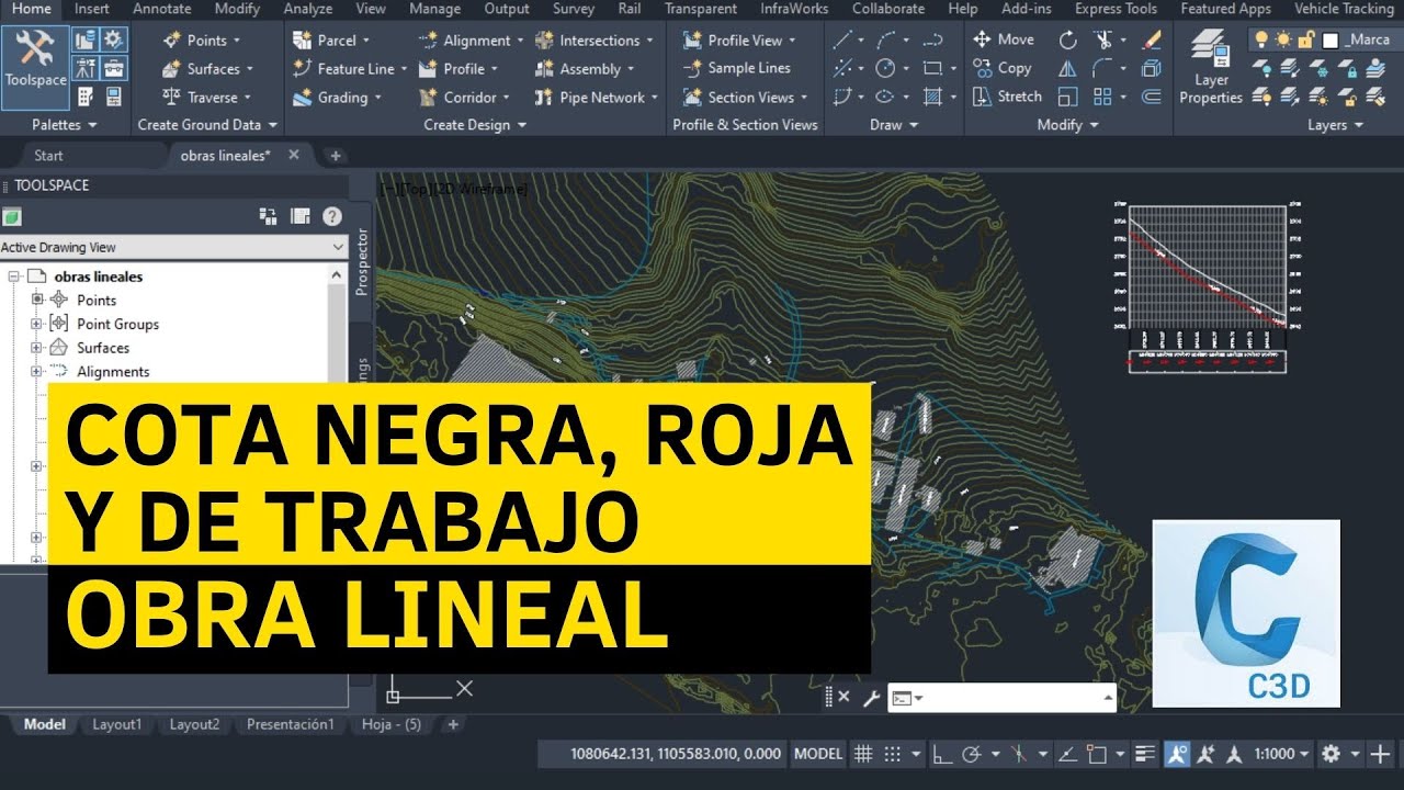 Obra lineal 1: Creación de Cota Negra, Cota Roja y Cota de Trabajo ...