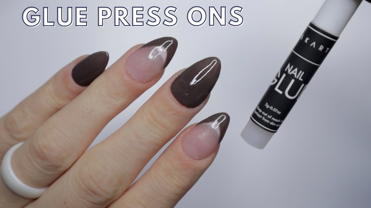How To Glue On Press On Nails | Dip Powder - YouTube