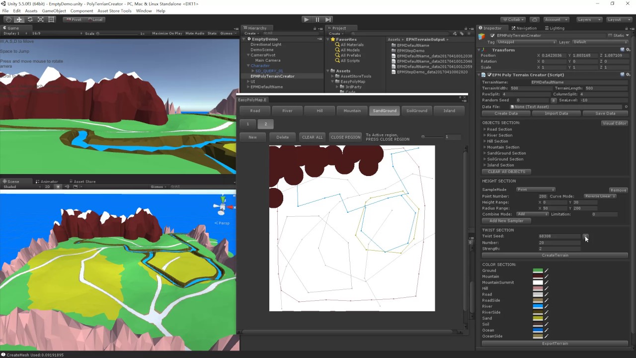Create a Poly Terrain by EasyPolyMap - YouTube
