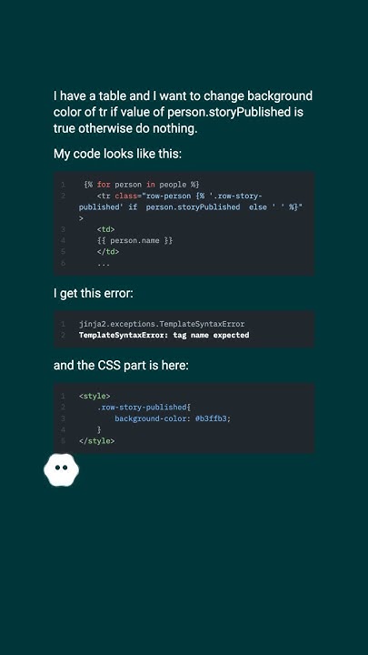 python ternary in jinja2 gives TemplateSyntaxError: tag name expected # ...