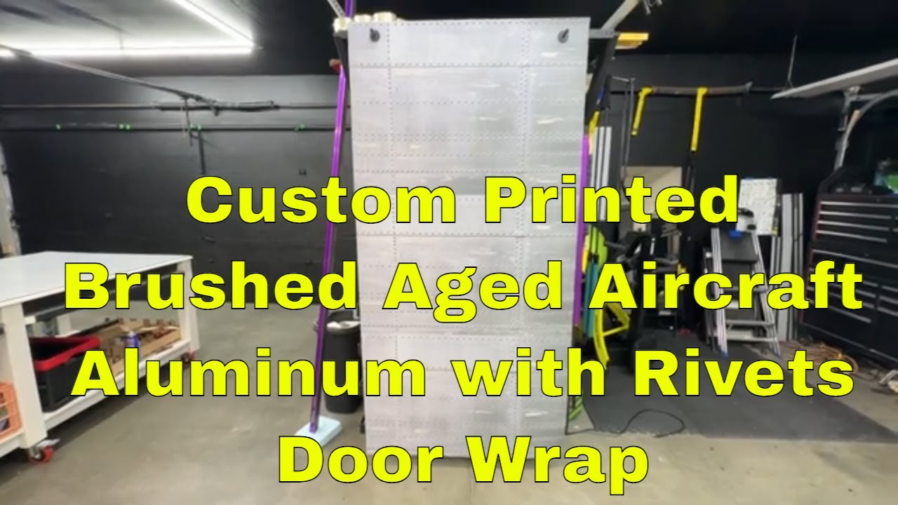 Custom Printed Brushed Aged Aircraft Aluminum with Rivets Door Wrap ...