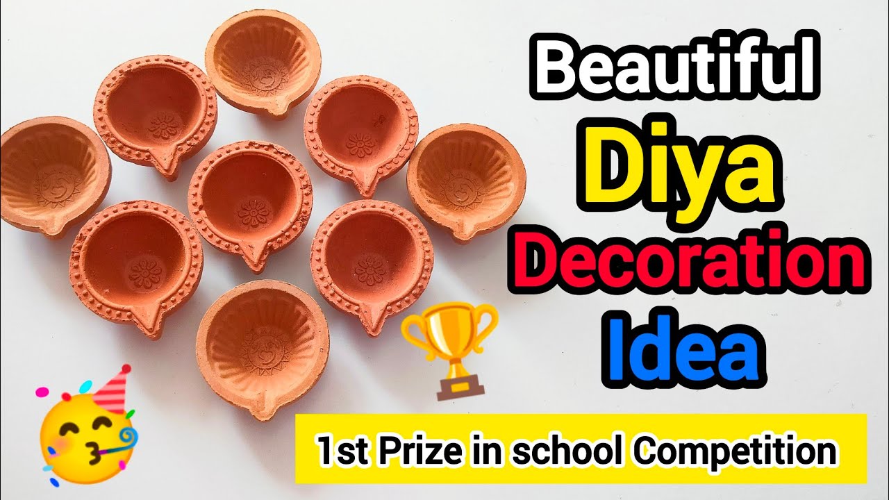 Diya Decoration idea for school competition 2024 | 1st Prize in Diya ...