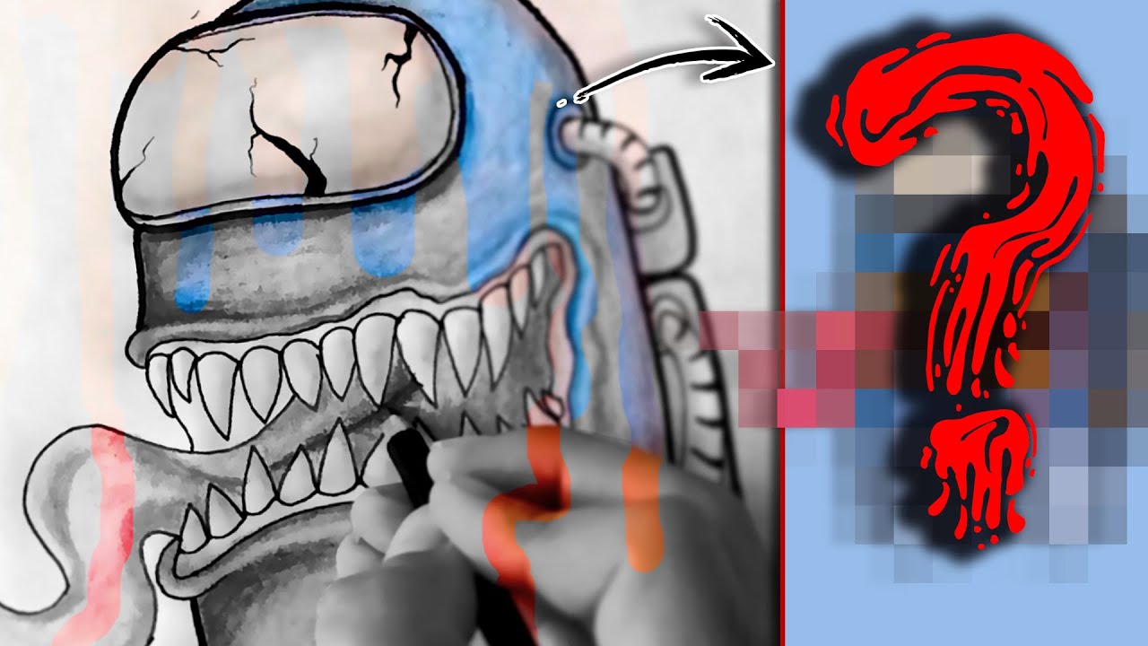 How To Draw Among Us Character, The Horror version | step by step - YouTube