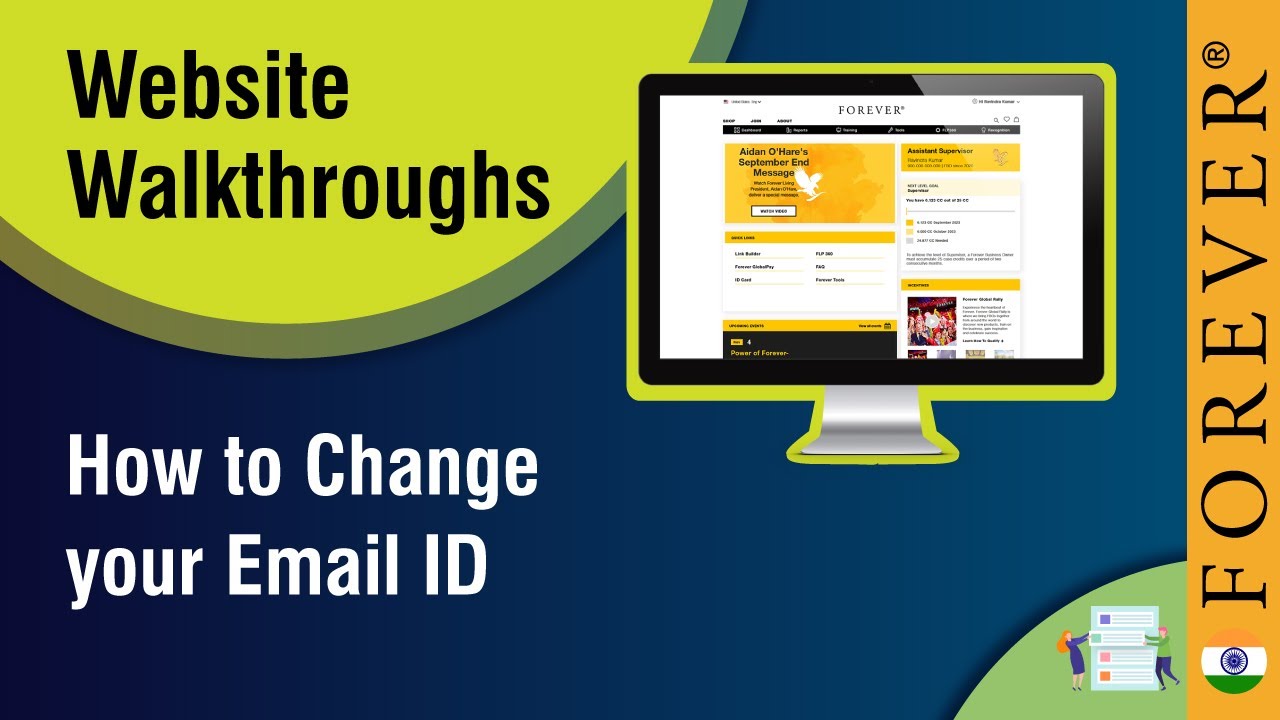 Website Walkthroughs - How to Change your Email ID | Forever Living ...