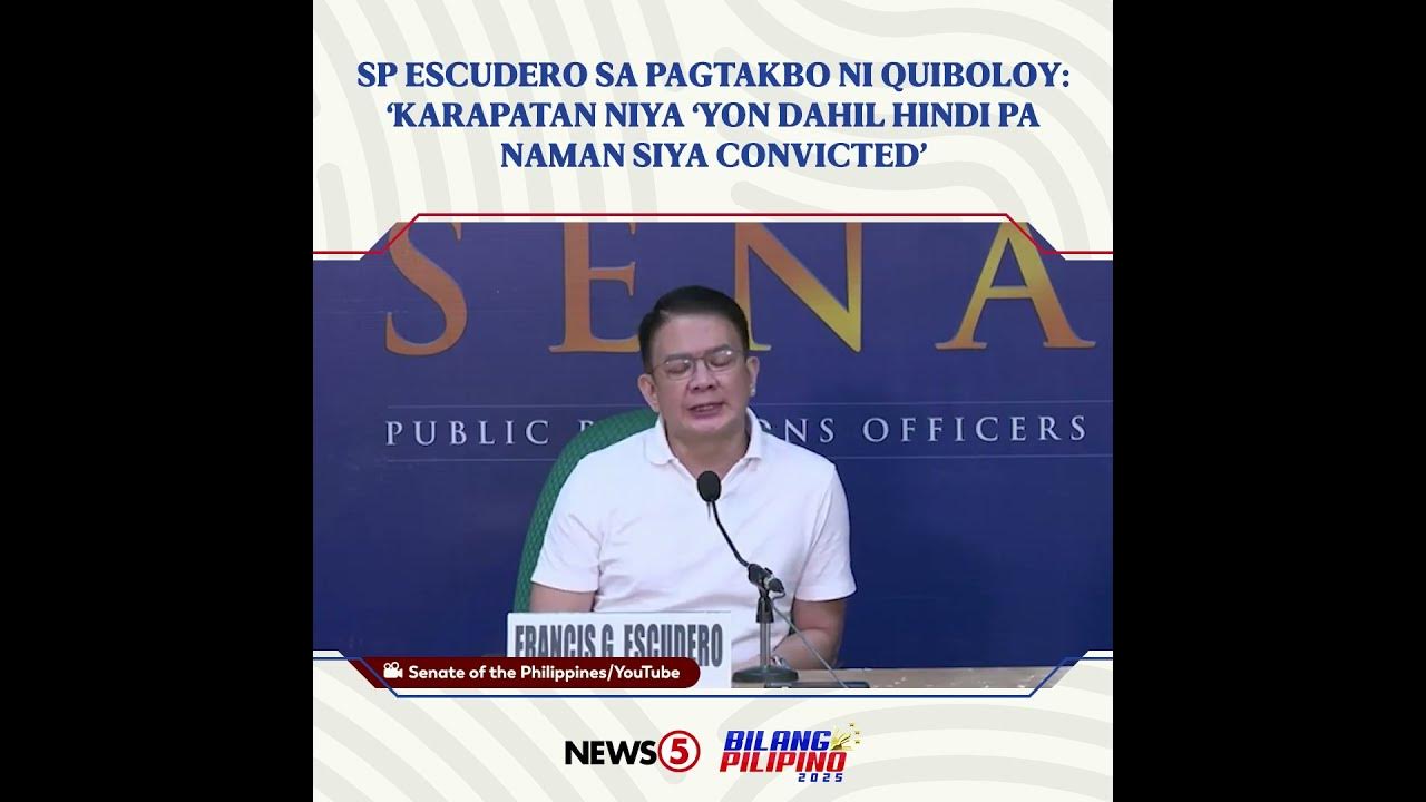 SP Escudero sa pagtakbo ni Quiboloy bilang independent candidate: 'Karapatan niya 'yon' - YouTube