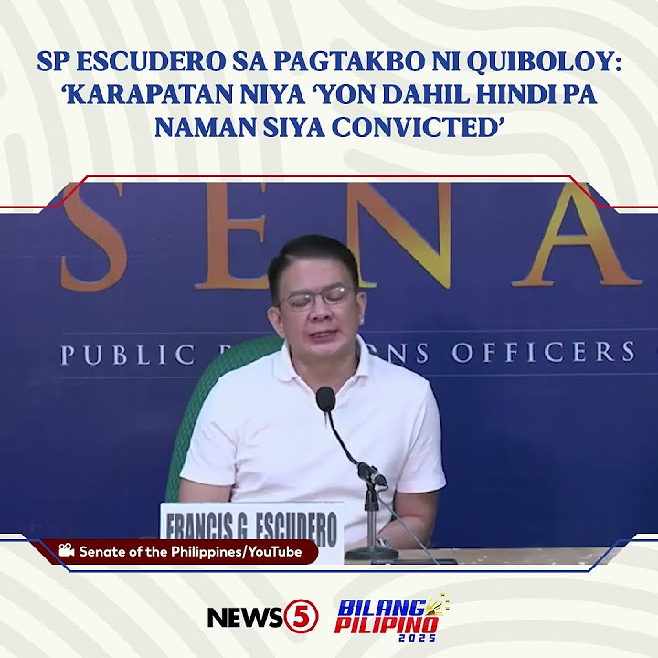 SP Escudero sa pagtakbo ni Quiboloy bilang independent candidate: 'Karapatan niya 'yon' - YouTube
