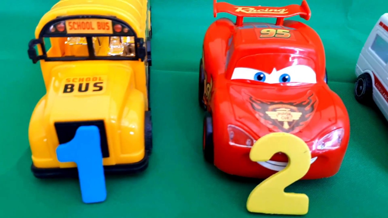 123456789 Numbers for Kids with Cars Toys Vehicles Video for Kids - YouTube