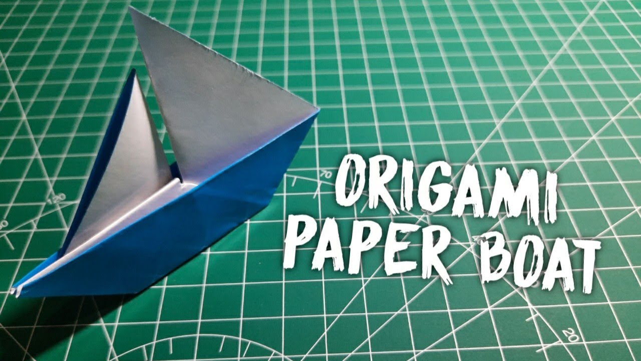 how to make origami paper boat easy (perahu kertas) - YouTube