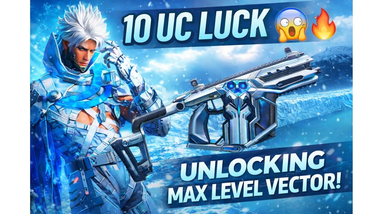 ONLY 10 UC! 😱 Unlocking Max Level Glacial Vector Skin! (PUBG/BGMI) ☠️🔥 ...