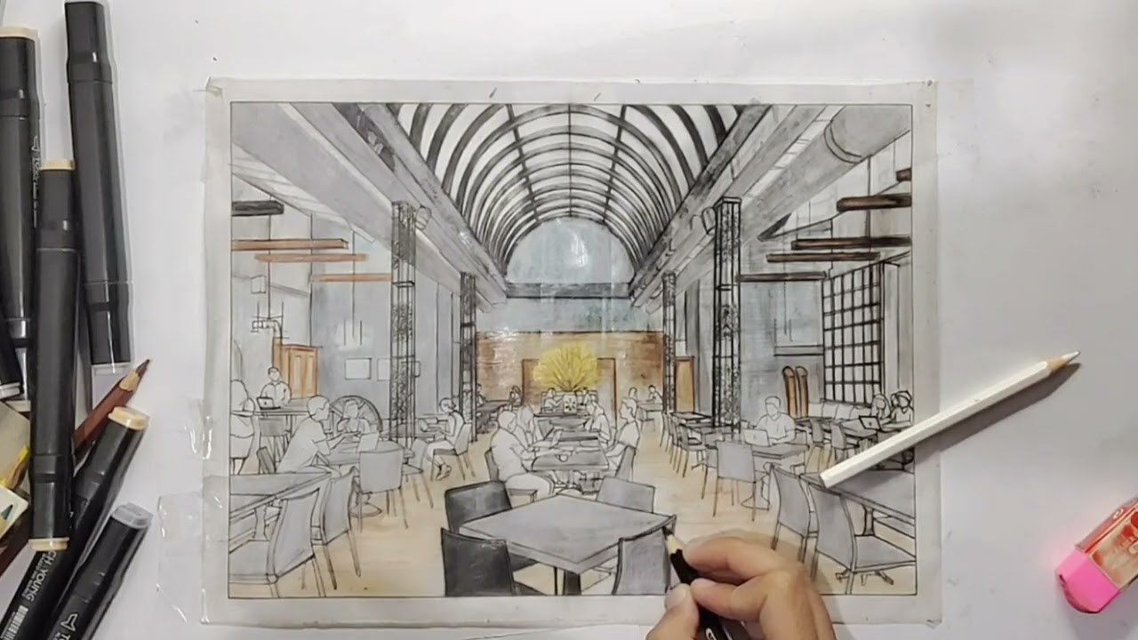 Markers and Colored Pencils on Tracing Paper - YouTube