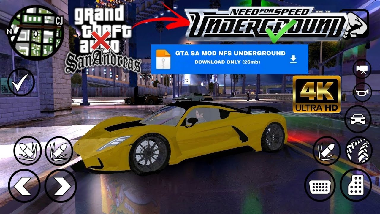 GTA SA MOD NFS UNDERGROUND'S NIGHT - YouTube