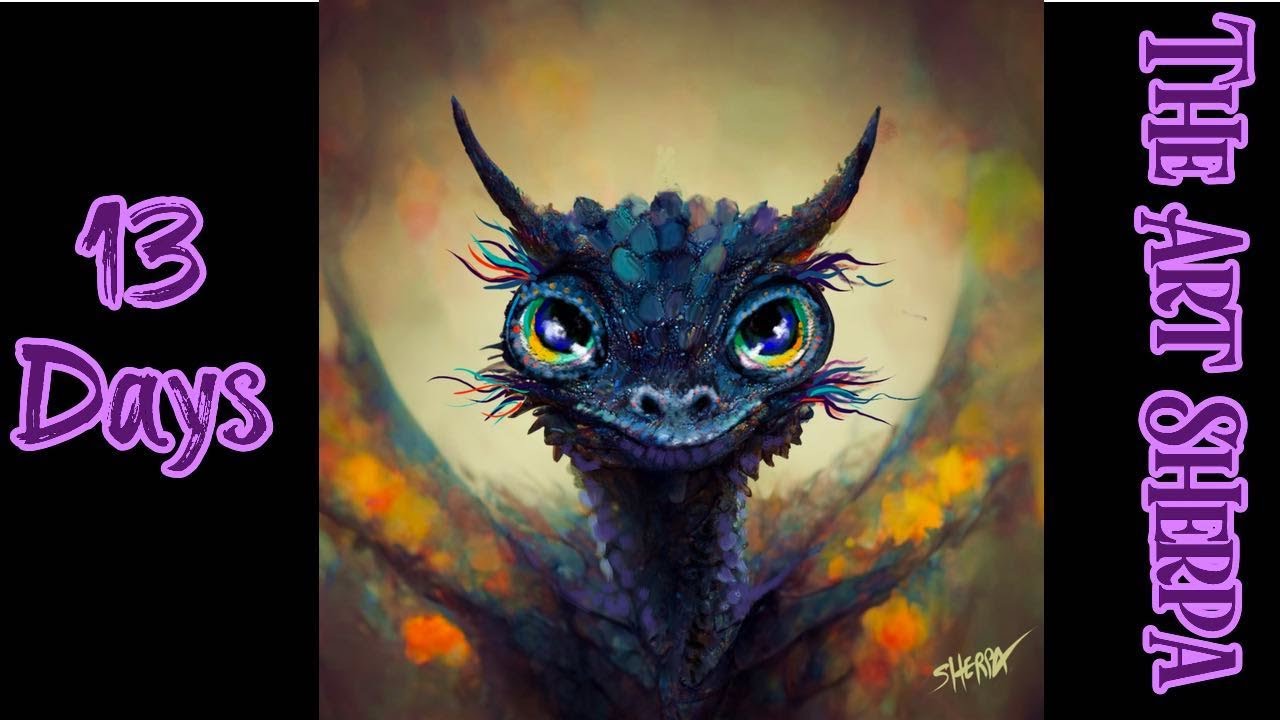 Baby Dragon 😈🧙‍♀️🕷 13 Days of Halloween Acrylic painting Tutorial Step ...