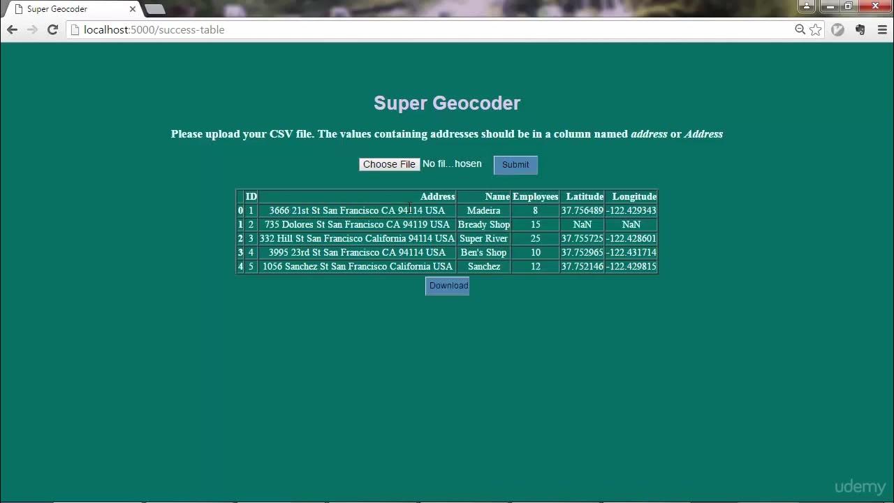 Python 32.1 Application10 Project Excercise on Buldng a Geocoder WEbservice -Student Project ...