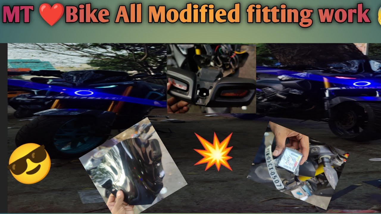 Double MT BIKE Full Modified Eye Sticker And Indicator 😜 HAZARD Flasher ...