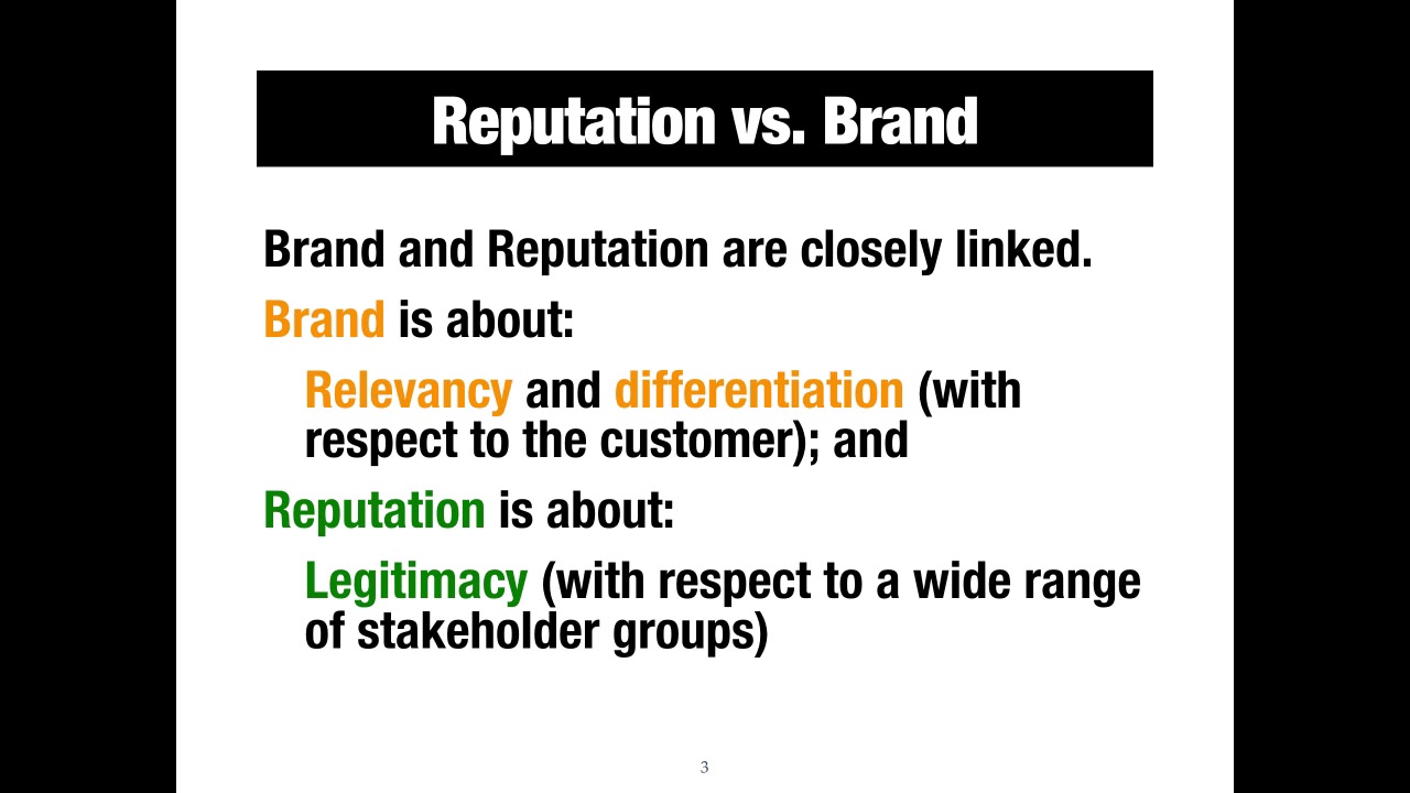 Reputation Vs. Brand - YouTube