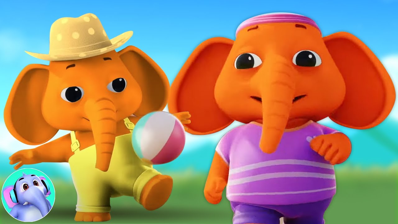 Elephant in Orange Colour, Ek Mota Hathi, एक मोटा हाथी, Baby Song in ...
