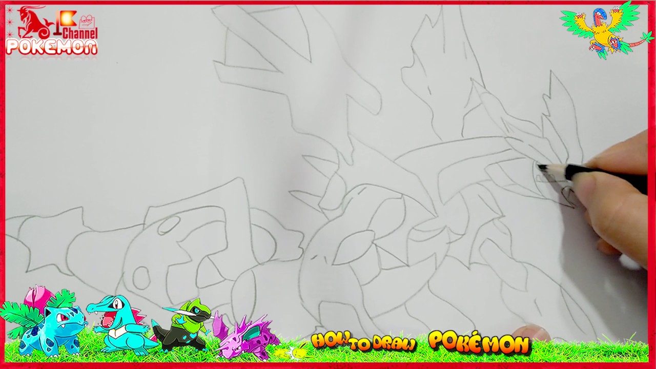 How to draw Black Kyurem Pokemon tutorial drawings funny cartoon step ...