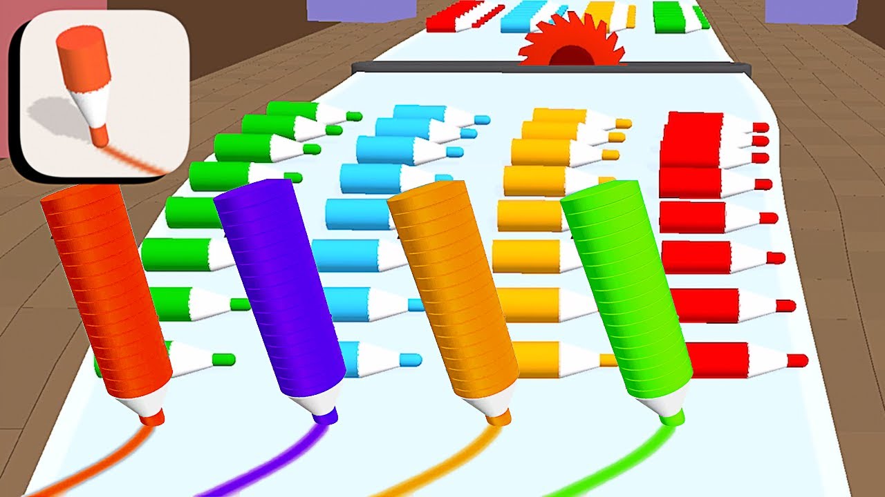 Crayon Rush 3D - All Levels Gameplay Android,ios (Levels 191-194) - YouTube