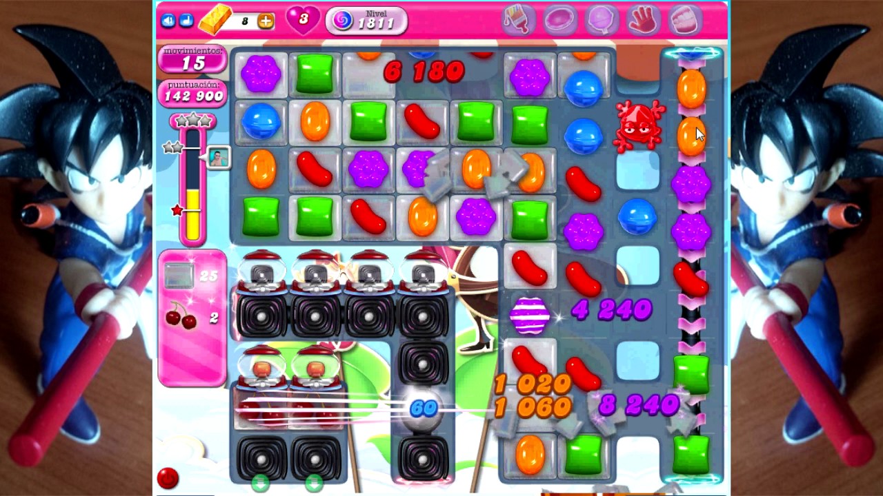 Goku juega Candy Crush Saga nivel 1811. GELATINA E INGREDIENTES ...